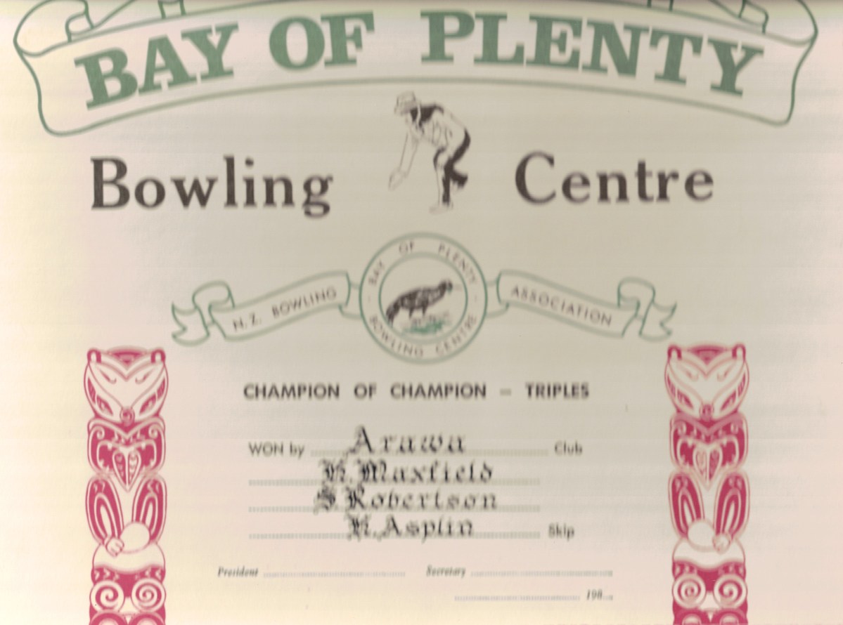Bay of Plenty Cert 87 Asplin – Arawa Bowling and Community Recreation ...